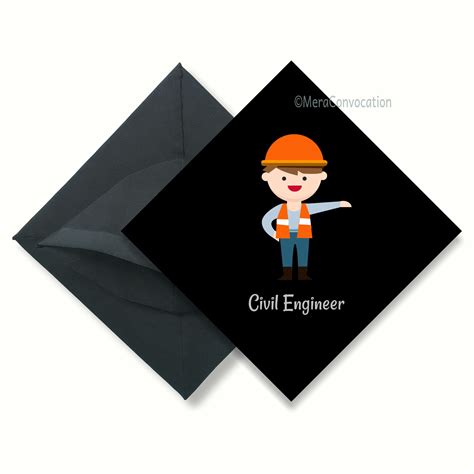 Civil Engineer Graduation Cap Mera Convocation