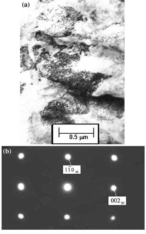 A Bright Field Image Showing High Dislocation Density And B Selected Download Scientific