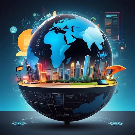 Símbolo De Globo Com Conexão Social ícone De Conectividade Global Terra