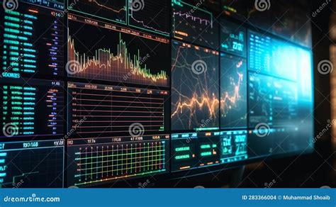 Insightful Financial Analysis Perspective View Of Monitor Screen