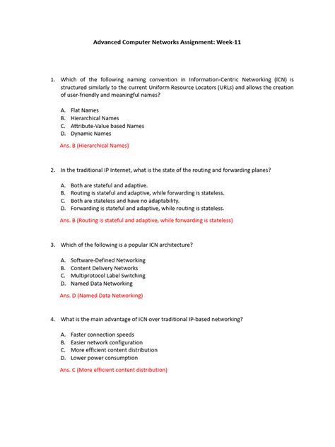 Advanced Computer Networks Week 11 Assignment Pdf Computer Network