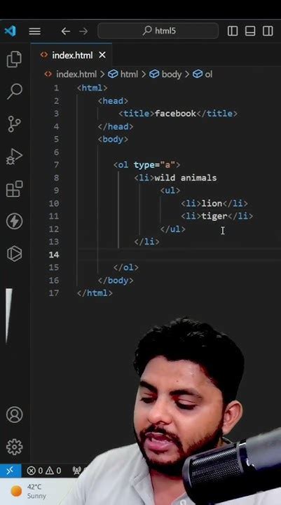 html 15 days challenge day 3 html nested list html css htmlcss htmltutorial