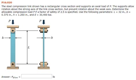 Solved P16 020 The Steel Compression Link Shown Has A