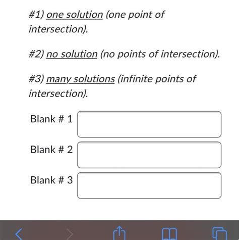 Solved One Solution One Point Of Intersection Chegg Com