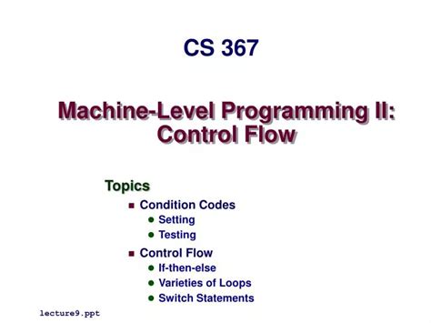 ppt machine level programming ii control flow powerpoint