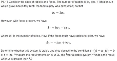 Solved P Consider The Case Of Rabbits And Foxes The Chegg Com
