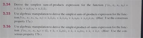 Solved Derive The Simplest Sum Of Products Expression Chegg