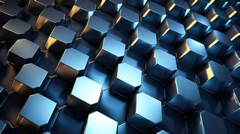 Premium Ai Image 3d Abstract High Tech Background Honeycomb Shape
