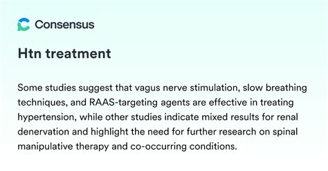 Htn Treatment Consensus Academic Search Engine