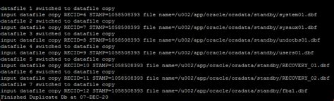 Create Physical Standby Database Using Duplicate Target Database For Standby From Active Database