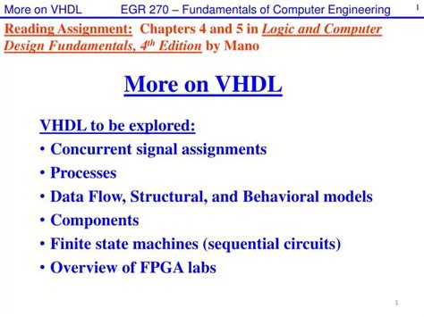PPT VHDL Fundamentals Concurrent Signal Assignments And Processes PowerPoint Presentation