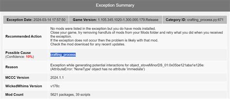 Better Exceptions Exception Crafting Process R Thesims4mods