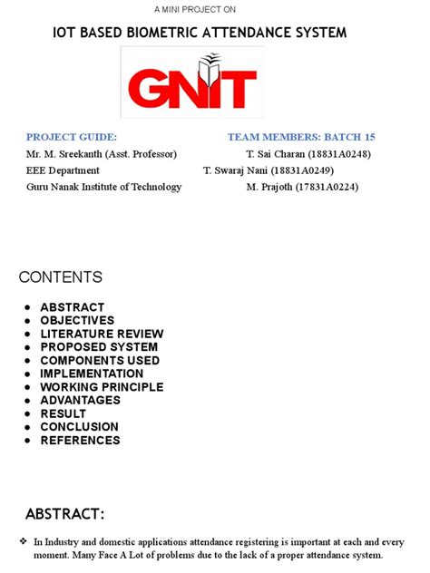 Iot Based Biometric Attendance System Pdf Internet Of Things