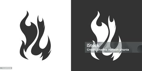 불 불꽃 아이콘입니다 흑백 배경에 격리된 검은색 미니멀리스트 아이콘 불 불꽃 심플한 실루엣 가연성에 대한 스톡 벡터 아트 및