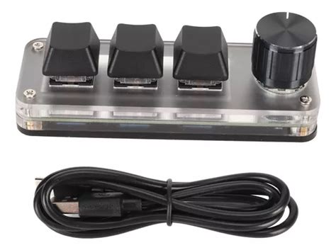 Black Black Pc Keypad Knob Usb Mini 3 Key Diy Programmable MercadoLivre