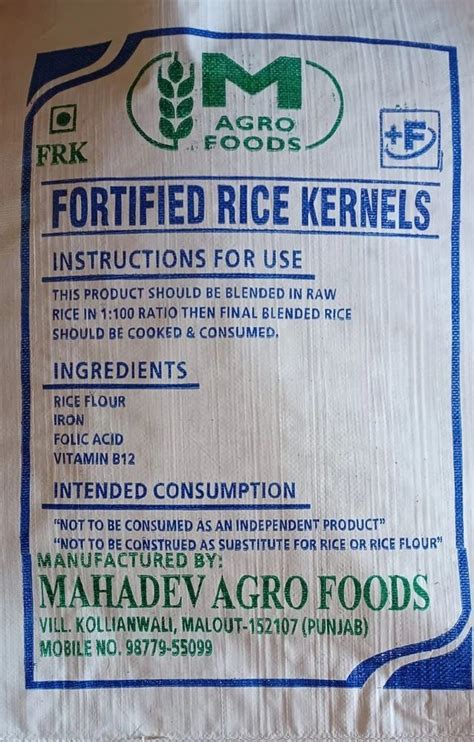 Silver Fortified Rice Kernels Bags At ₹ 98kg In Malaut Id 2852134124648
