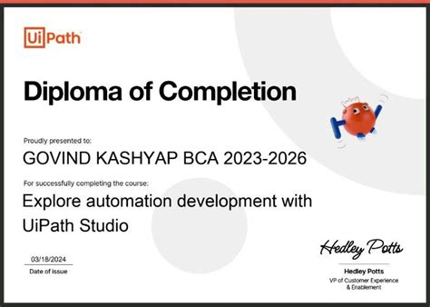 govind kashyap on linkedin diploma of completion certificate for