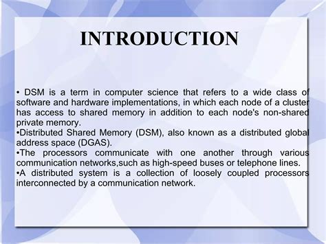 Distributed Shared Memory Shyam Soni Ppt