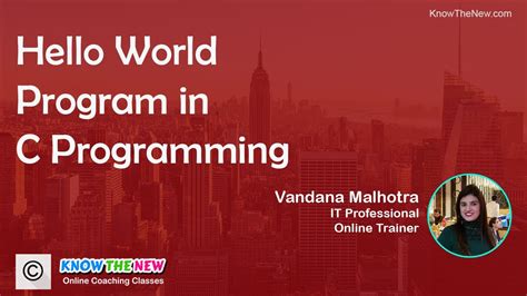 Hello World Program In C C Programming Course For Beginners In Hindi Class 2 Youtube
