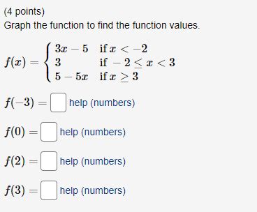 Solved Points Graph The Function To Find The Function Chegg Com