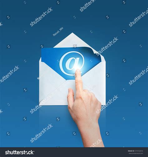 Hand Clicks On Email Stock Photo Edit Now