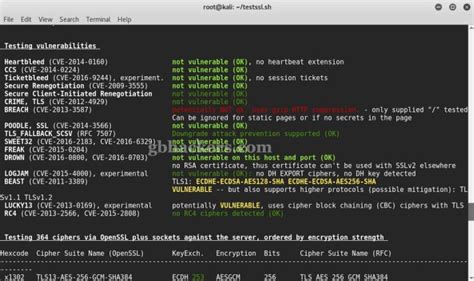 testssl sh tool to check tls ssl vulnerabilities and ciphers