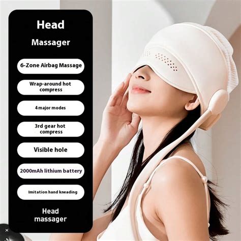 Rechargeable Head Massager With Air Bag Covering Home Use Massage