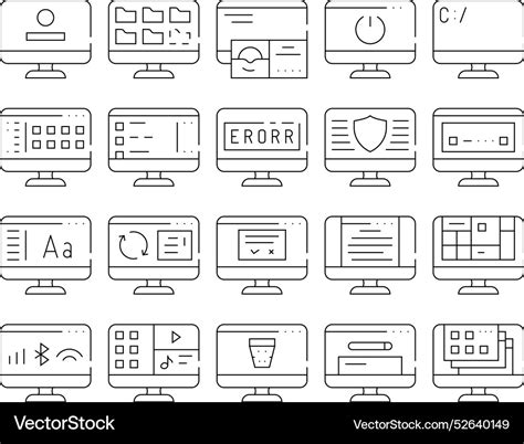 Operating System Pc Collection Icons Set Vector Image