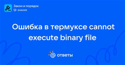 Ошибка в термуксе Cannot Execute Binary File Ответы Mail