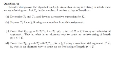 Solved Question 9consider Strings Over The Alphabet