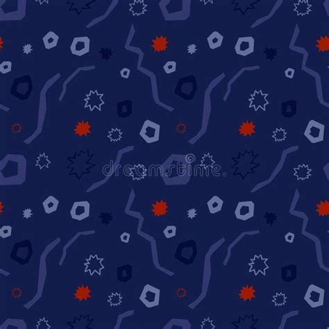 Angular Seamless Pattern With Stars And Lines Stock Illustration