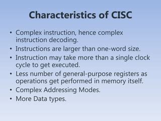 RISC Vs CISC Computer Architecture And Design PPTX