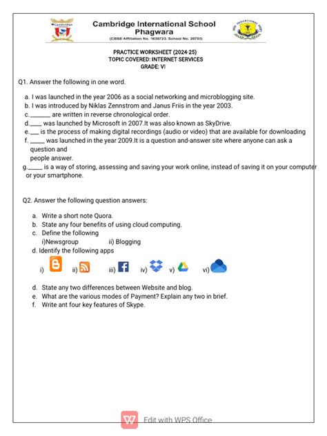 G6 Practice Worksheet Ict Pdf