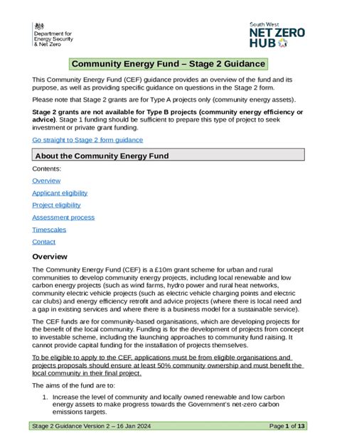 Cef Stage 2 Application Doc Template Pdffiller