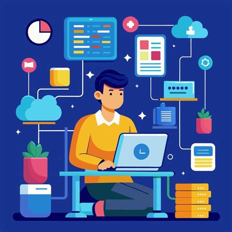 Create A Flatstyle Systems Analyst With Data Flow Diagrams And Computers Premium Ai Generated