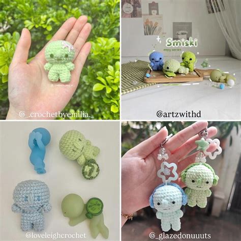 Crochet Smiski Amigurumi Pattern Kawaii Trinket Pdf Heisei Retro