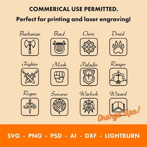 Dnd Class Symbols Svg Etsy Israel