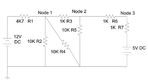 solved calculate the theoretical voltage at each node of the