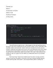 Exploring Python Features Ease Of Use Error Notifications And Course Hero