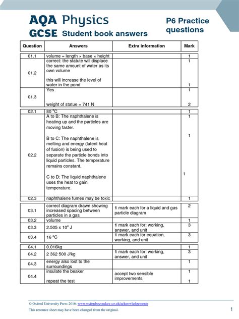 Aqa Physics P6 Practice Answers Pdf