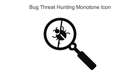 bug threat hunting monotone icon in powerpoint pptx png and editable