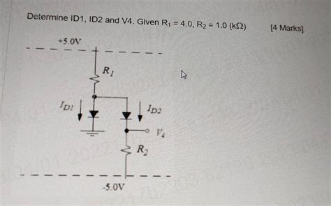 solved determine id1 id2 and v4 given r1 4 0 r2 1 0 kΩ