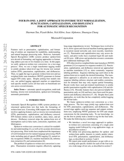 Four In One A Joint Approach To Inverse Text Normalization