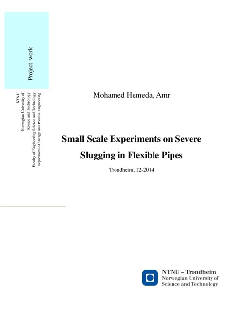 Pdf Small Scale Experiments On Severe Slugging In Flexible Pipes