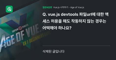 Vuejs Devtools 파일url에 대한 액세스 허용을 해도 인프런 커뮤니티 질문and답변