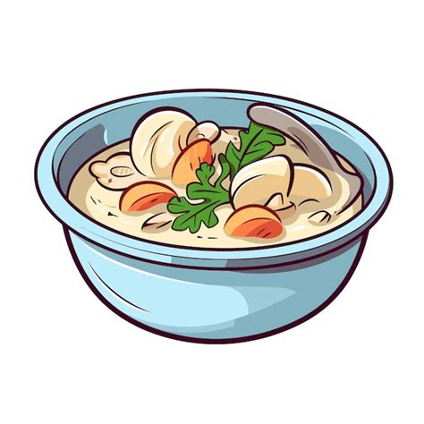 Premium Vector Clam Chowder United States Foodcartoon Vector Illustrator