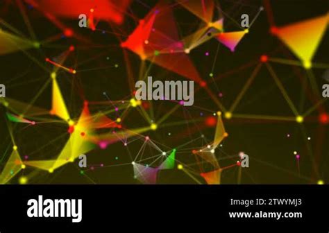 Abstract Triangulation Plexus With Connections In Space Background With Connecting Dots And