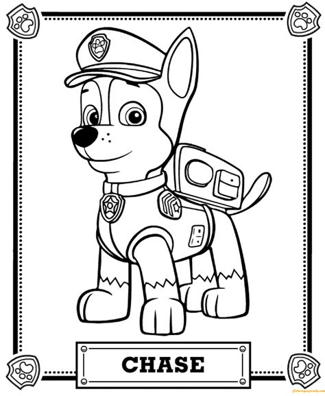 Paw Patrol Chase Coloring Pages Cartoons Coloring Pages Free Printable Coloring Pages Online
