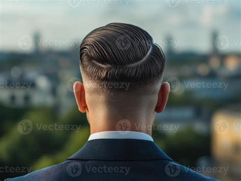 Elegant Hairstyle Viewed From Behind In Urban Setting During Daylight
