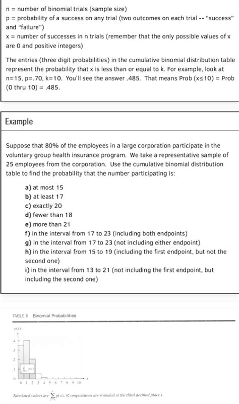 how to use bionomial distribution table wizedu